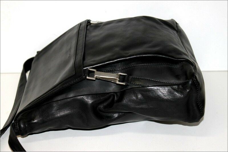 VICTOR CHANCE Sac Sacoche Cuir Noir Bandoulière TBE – mellemauryne